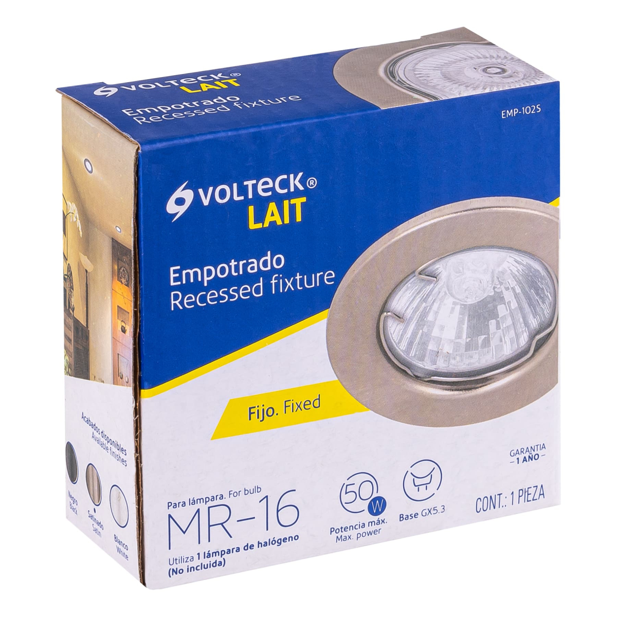 LUMINARIO REDONDO BLANCO SPOT FIJO, LÁMPARA NO INCLUIDA – Mr Pack